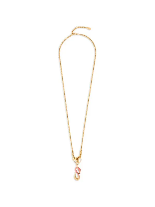 Chloé Tropicus Adjustable Infinity Flamingo Pendant Necklace In Gold Brass - Oro