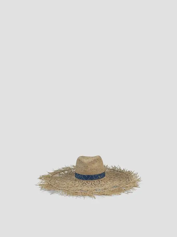 MAISON MICHEL Wide Brim Straw Sun Hat With Raffia Ribbon