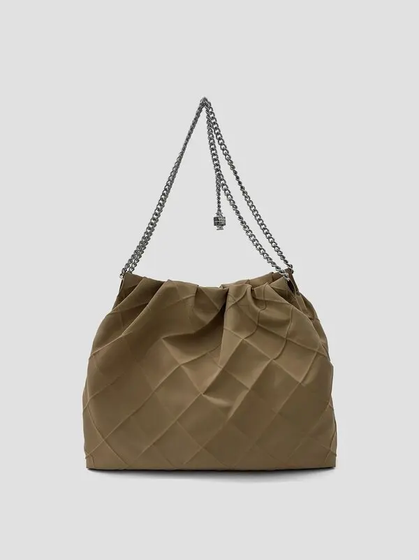 Tory Burch Fleming Nandlon Mini Hobo Handbag - Praline