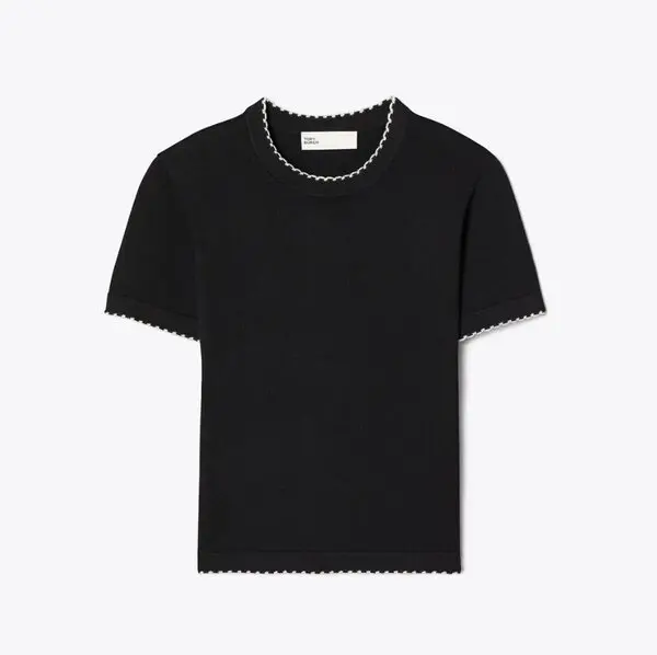 Tory Burch Wool Scalloped Hem Top
