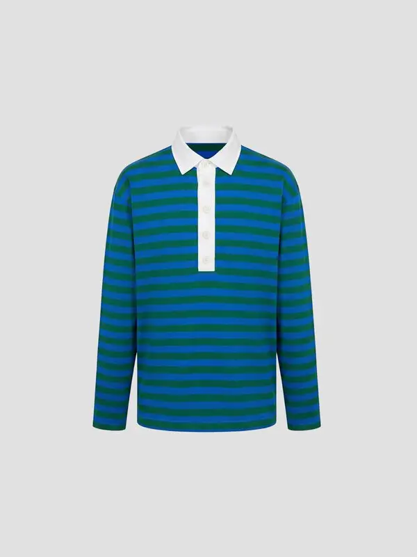 META CAMPANIA COLLECTIVE Striped Cotton Rugby Shirt