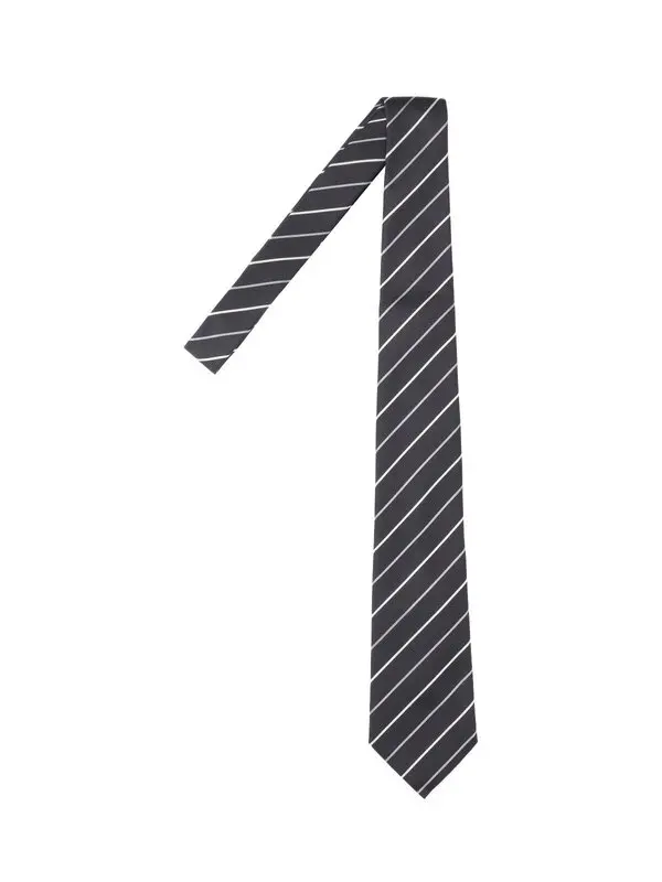 Saint Laurent Striped Silk Tie