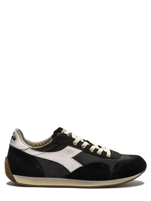 DIADORA Stonewash Fabric And Suede Sneakers With Wax Finish - Nero
