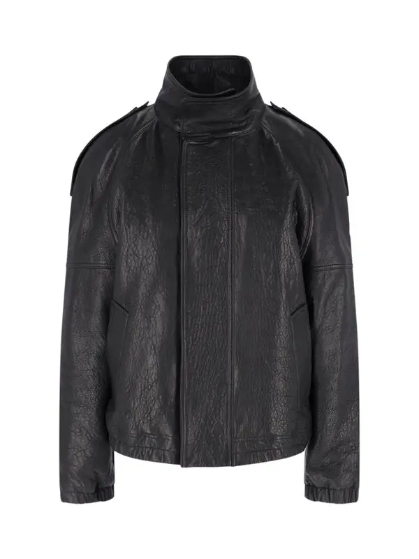 Saint Laurent High-neck Leather Jacket