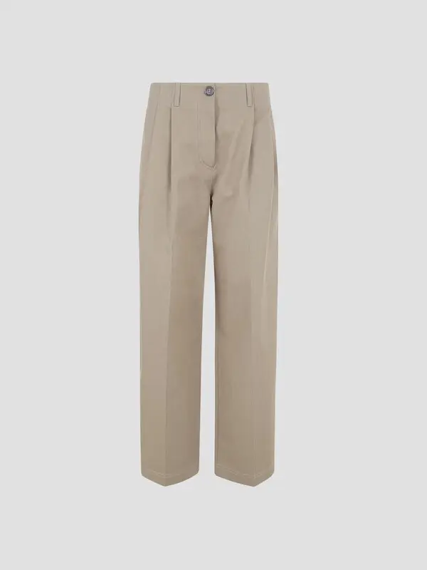 TOTEME Organic Cotton Twill Pleated Trousers