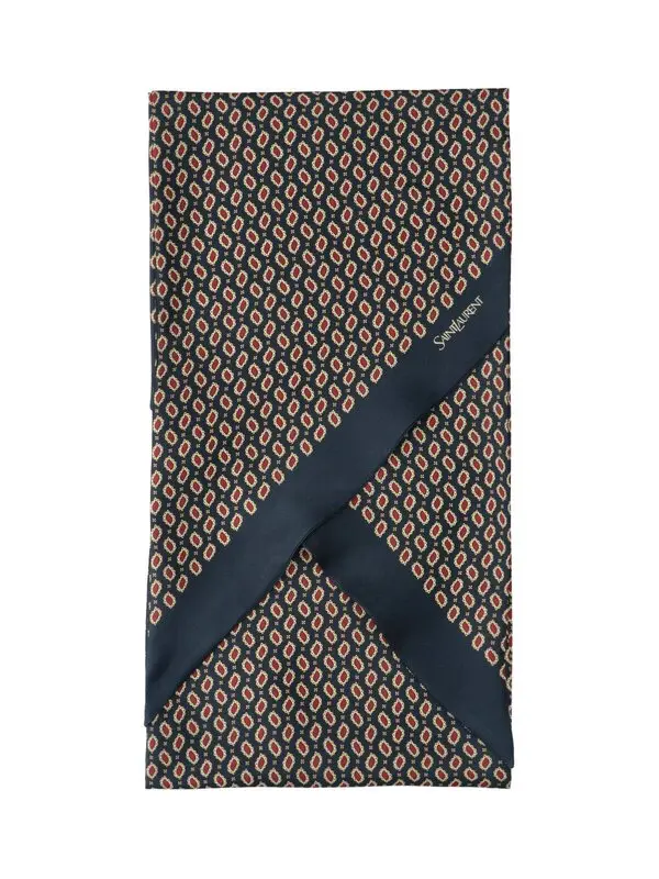 Saint Laurent Printed Silk Scarf - Blue