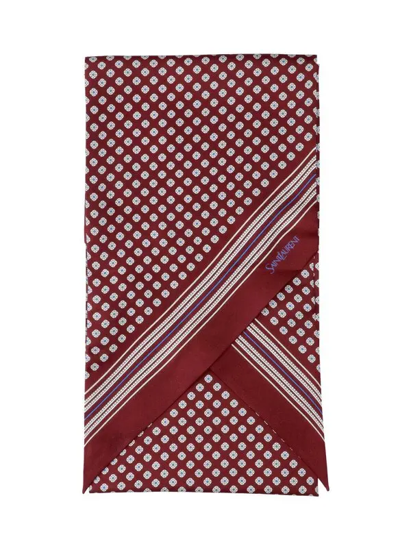 Saint Laurent Printed Silk Scarf - Red