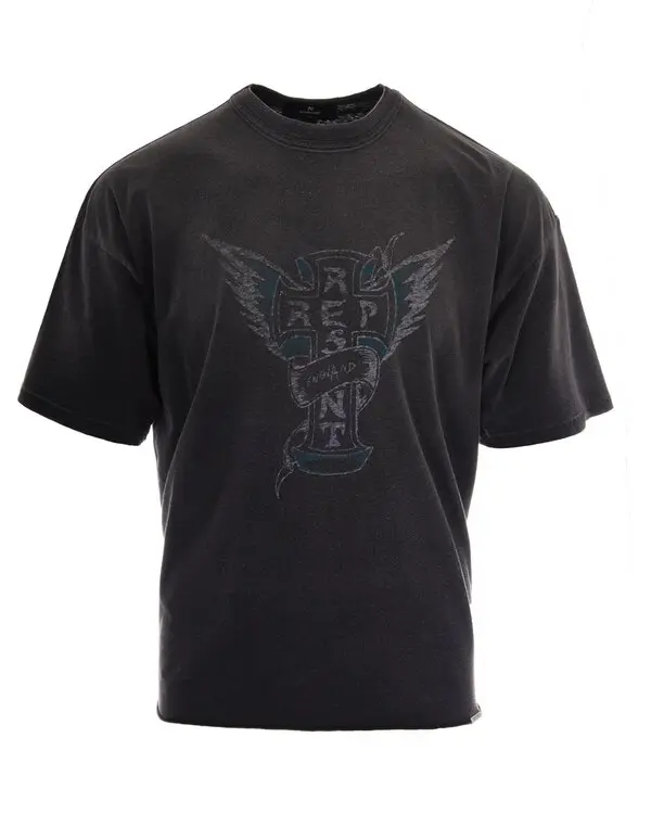 REPRESENT Graphic Oversized T-shirt - Stained Black