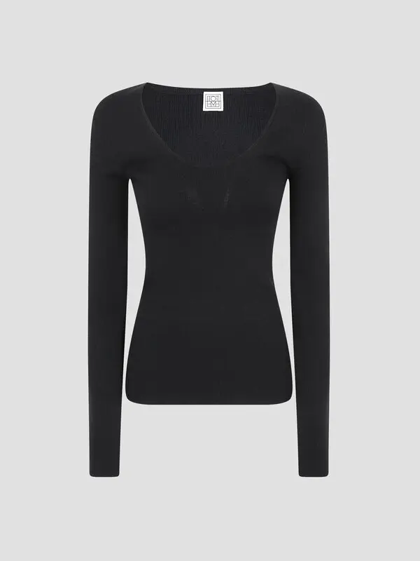 TOTEME Essential Knit Top - Black
