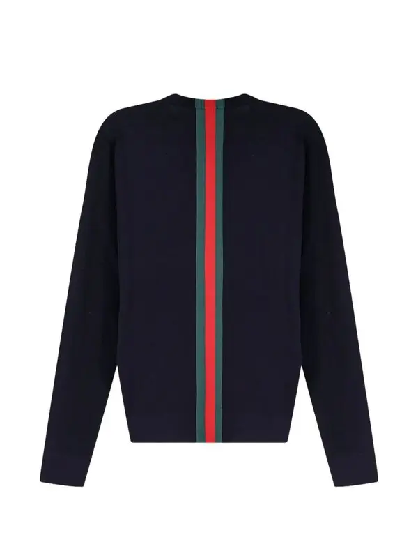 Gucci Web Intarsia Crewneck Sweater - Blu