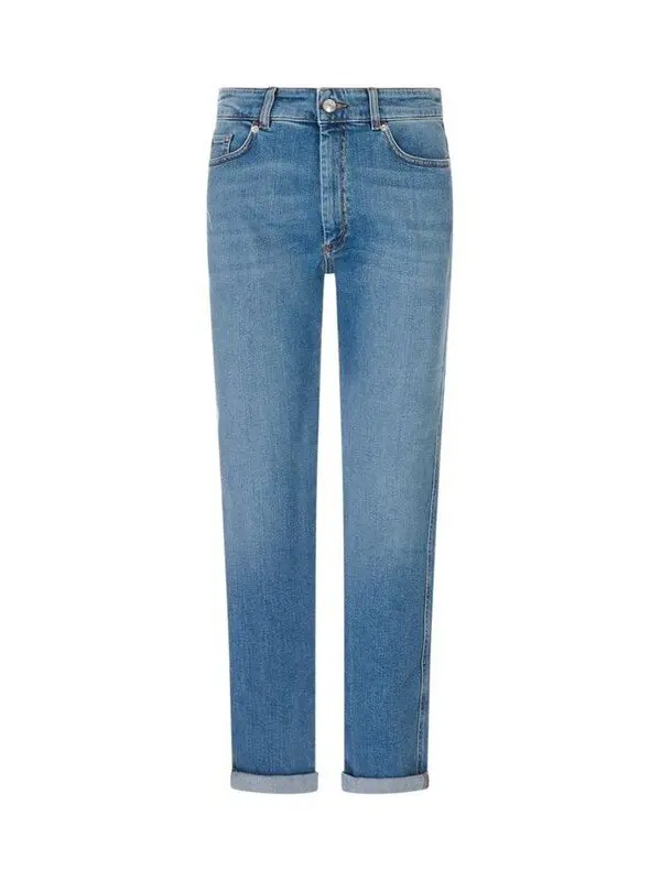 Sportmax Cotton Blend Straight Leg Jeans - Navy Blue
