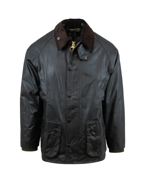 Barbour Waxed Field Jacket With Corduroy Collar