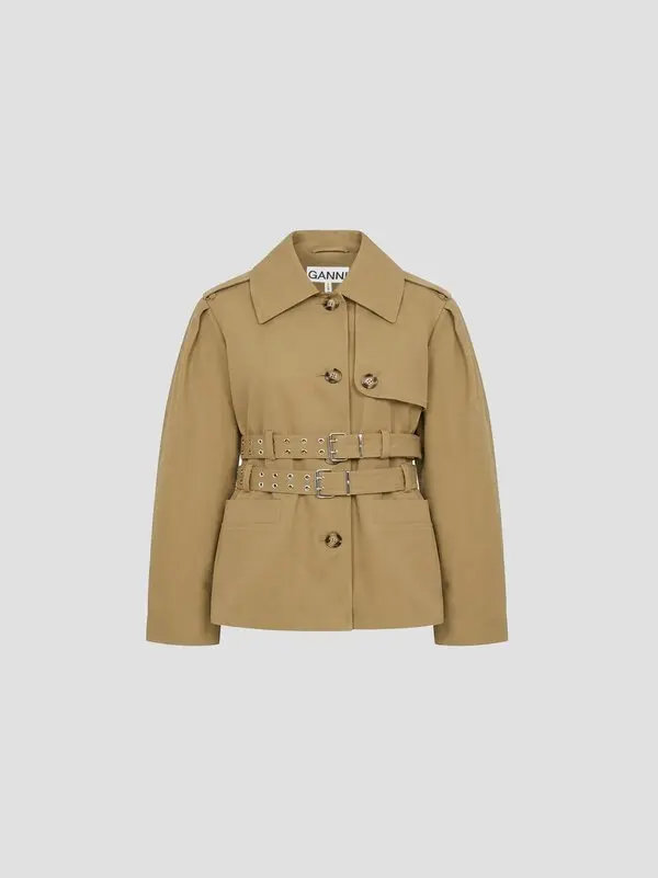 GANNI Workwear Canvas Short Peplum Jacket