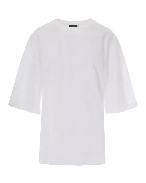 HAIKURE Oversized Cotton Crew Neck T-shirt - Optical White
