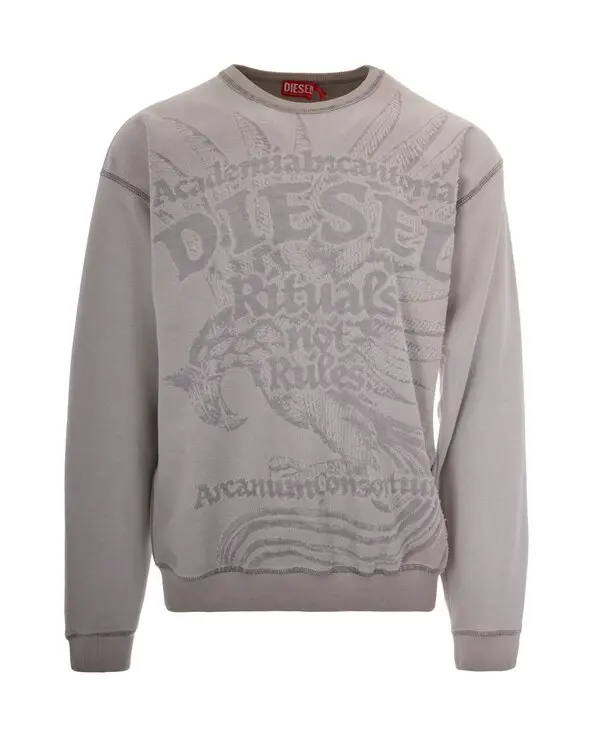 DIESEL® Graphic Crewneck Sweater - Medium/white