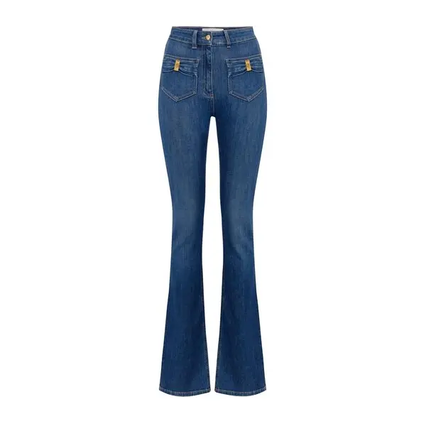Elisabetta Franchi High Waisted Flare Leg Trousers