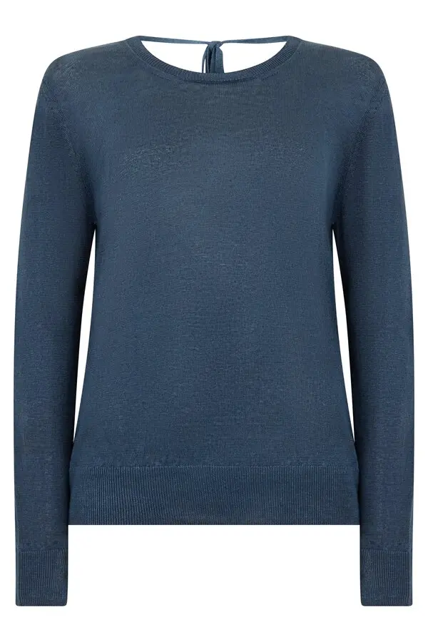 120% Lino Linen Long Sleeve Sweater