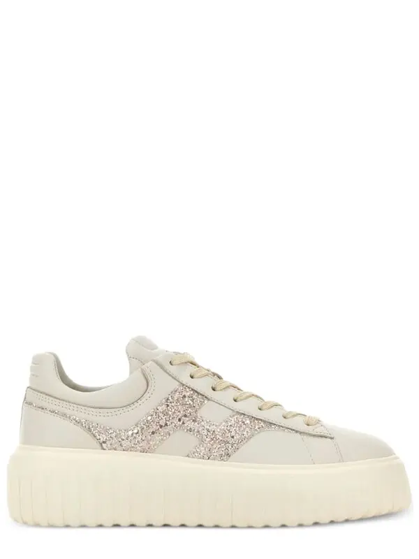 Hogan Glitter-detail Platform Sneaker - Beige