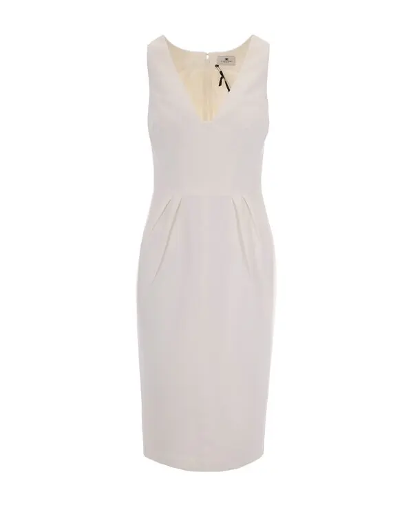 Elisabetta Franchi Sleeveless V-neck Midi Dress