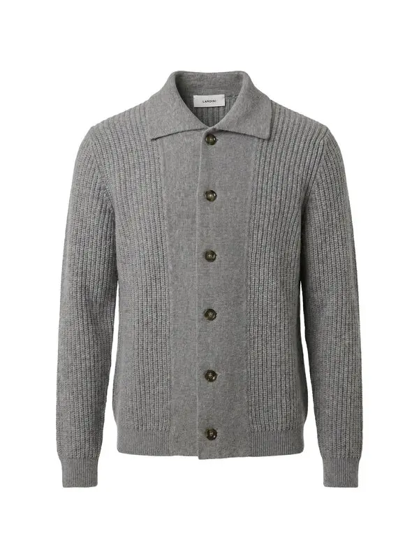 LARDINI Wool-cashmere Knit Cardigan With Button Closure