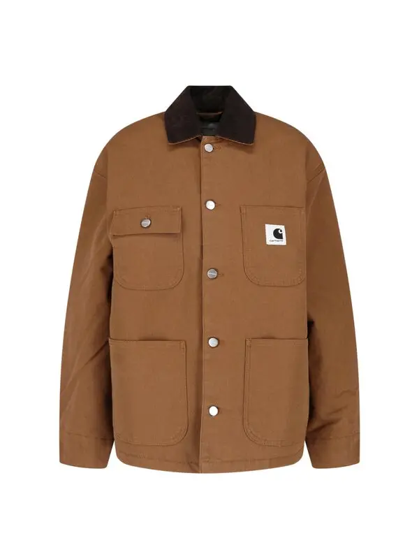 Carhartt Work In Progress Canvas Chore Jacket With Corduroy Collar
