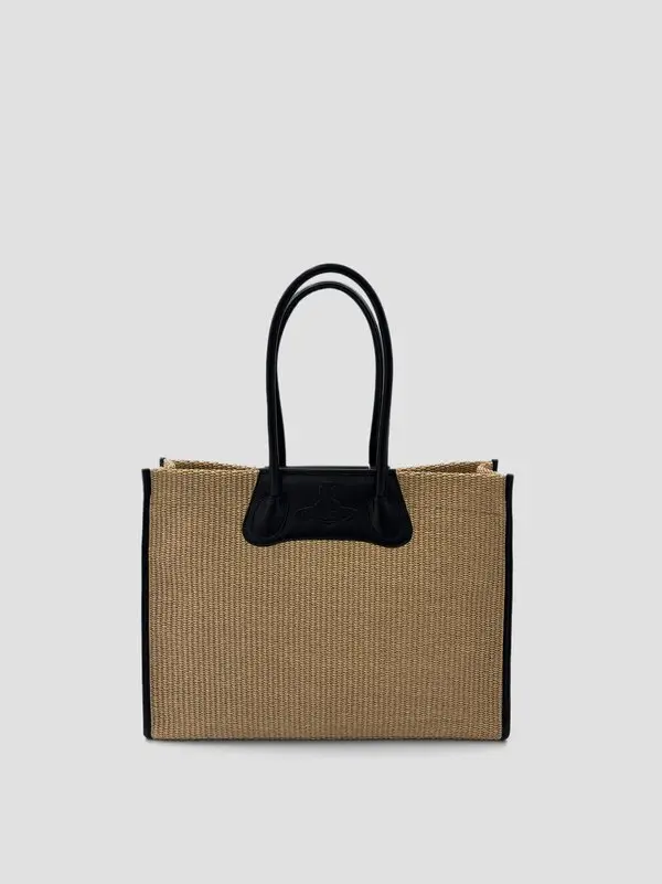 VIVIENNE WESTWOOD Troand Mini Tote Handbag - Natural