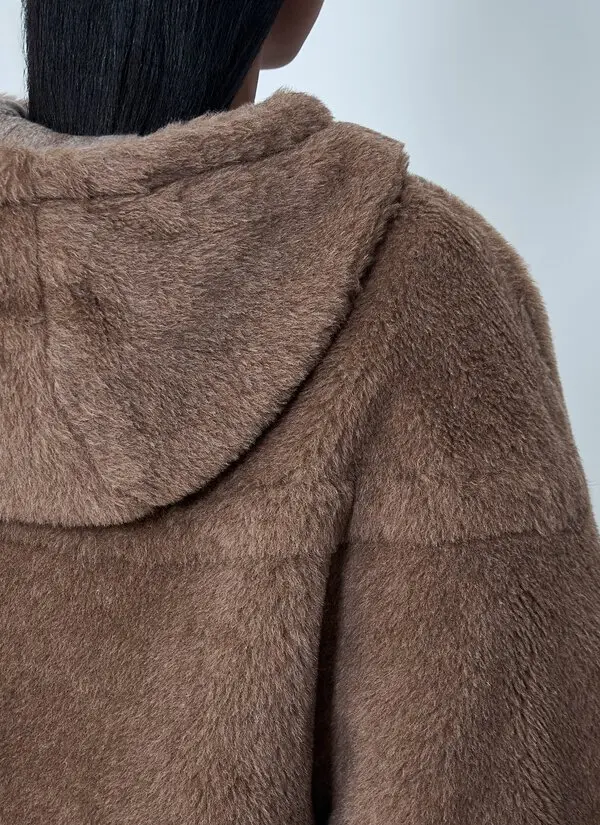Max Mara Wool-and-cashmere Blend Cropped Hooded Jacket