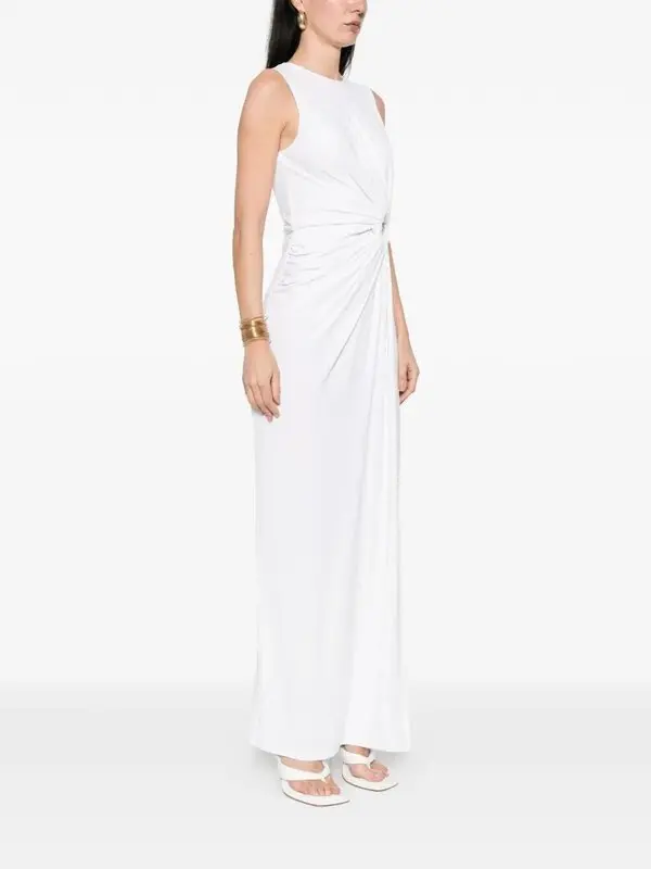 Sportmax Sleeveless Ruched Jersey Maxi Dress With Ring Detail