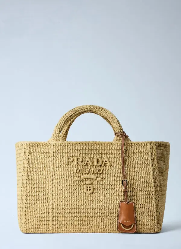 Prada Large Woven Raffia Tote Bag