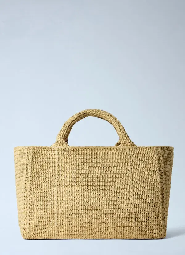 Prada Large Woven Raffia Tote Bag