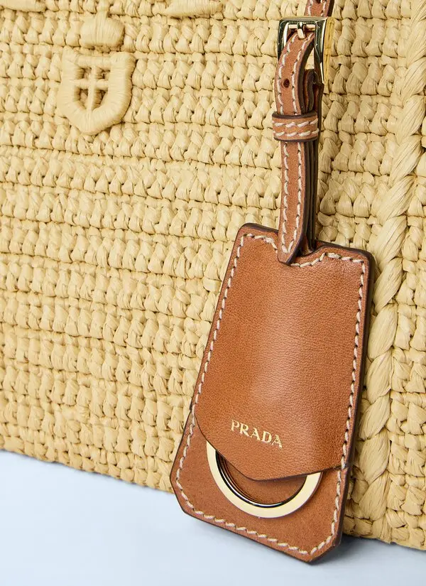 Prada Large Woven Raffia Tote Bag