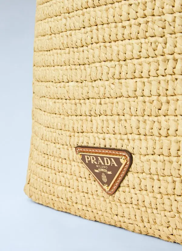 Prada Large Woven Raffia Tote Bag