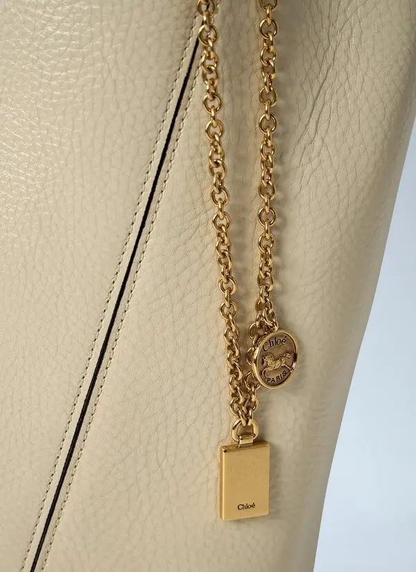 Chloé Spin Leather Tote Bag - Cream