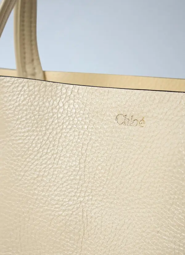 Chloé Spin Leather Tote Bag - Cream
