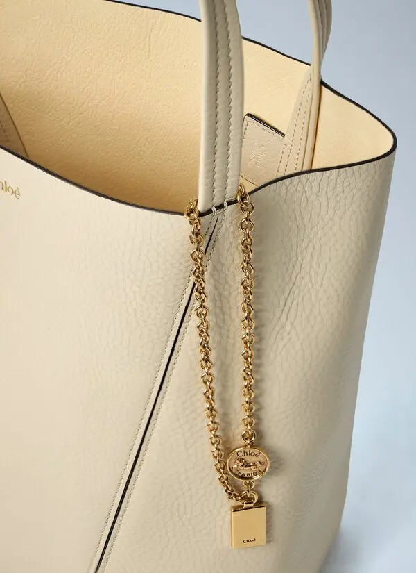 Chloé Spin Leather Tote Bag - Cream