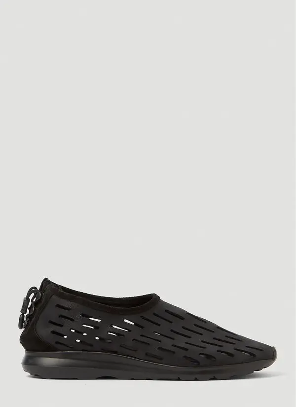 Our Legacy Leather Cut-out Sneakers - Black
