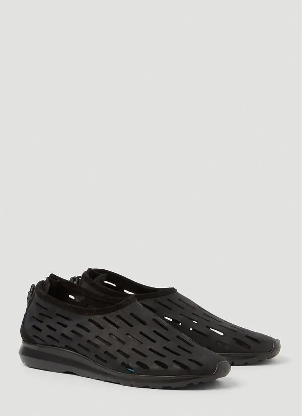 Our Legacy Leather Cut-out Sneakers - Black