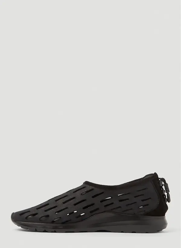 Our Legacy Leather Cut-out Sneakers - Black