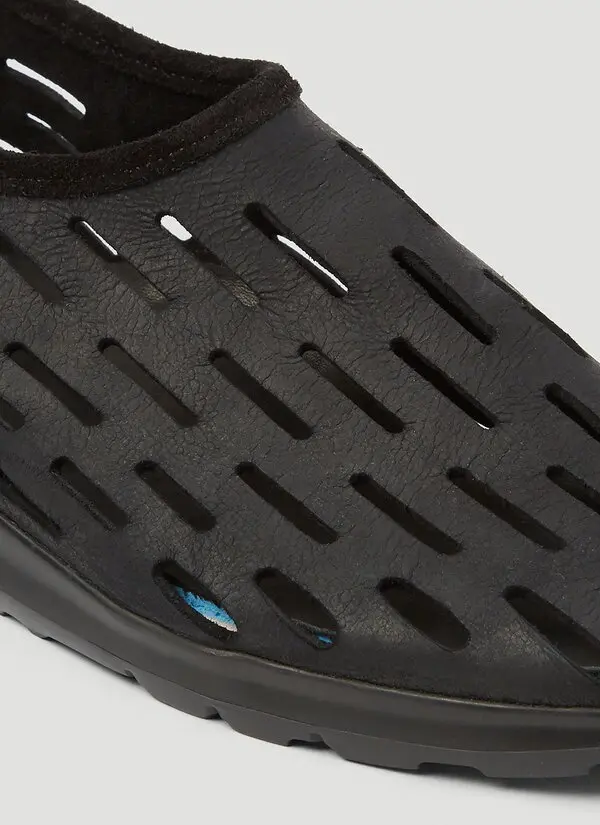 Our Legacy Leather Cut-out Sneakers - Black