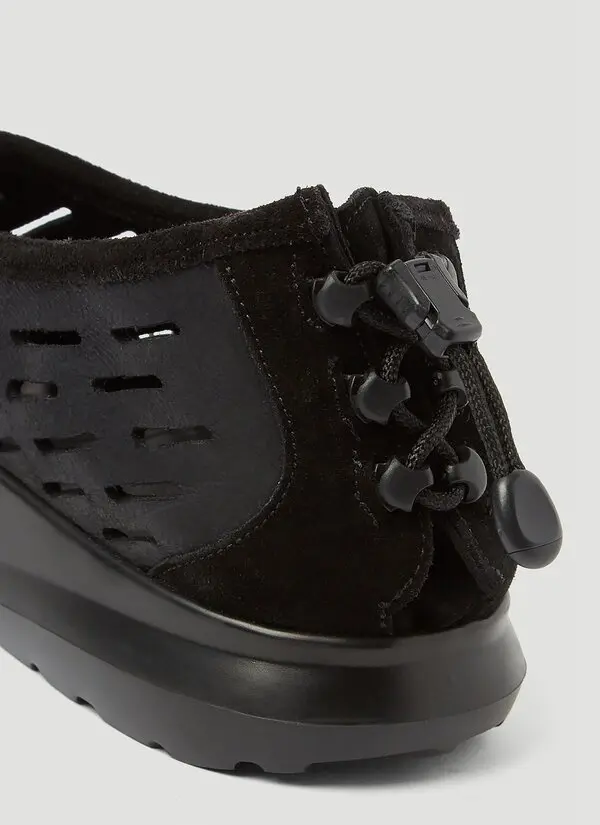 Our Legacy Leather Cut-out Sneakers - Black