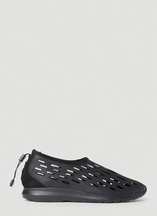 Our Legacy Leather Cut-out Sneakers - Black