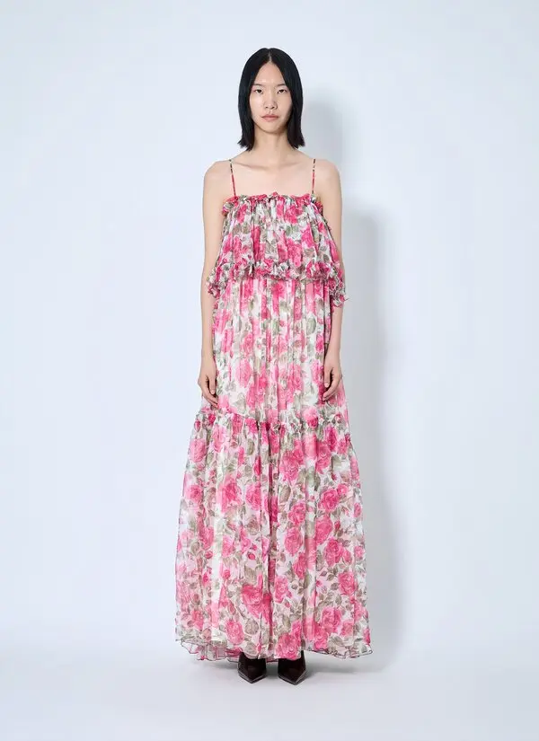 Chloé Long Silk Muslin Dress