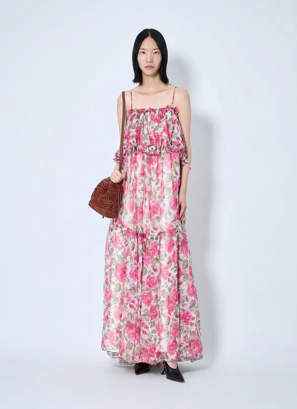 Chloé Long Silk Muslin Dress