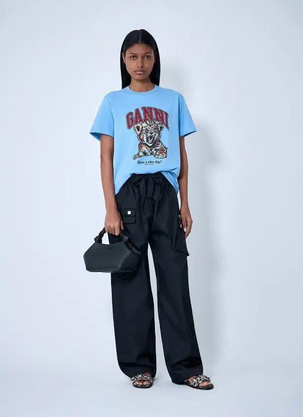 GANNI Have A Nice Day!" Tiger Logo T-shirt