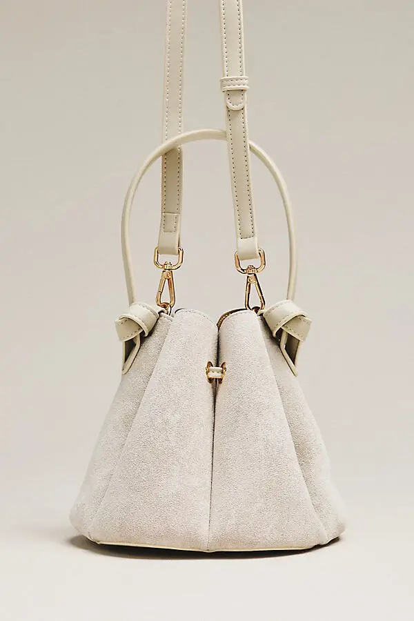 MELIE BIANCO Faux-suede Bucket Bag - Light Grey