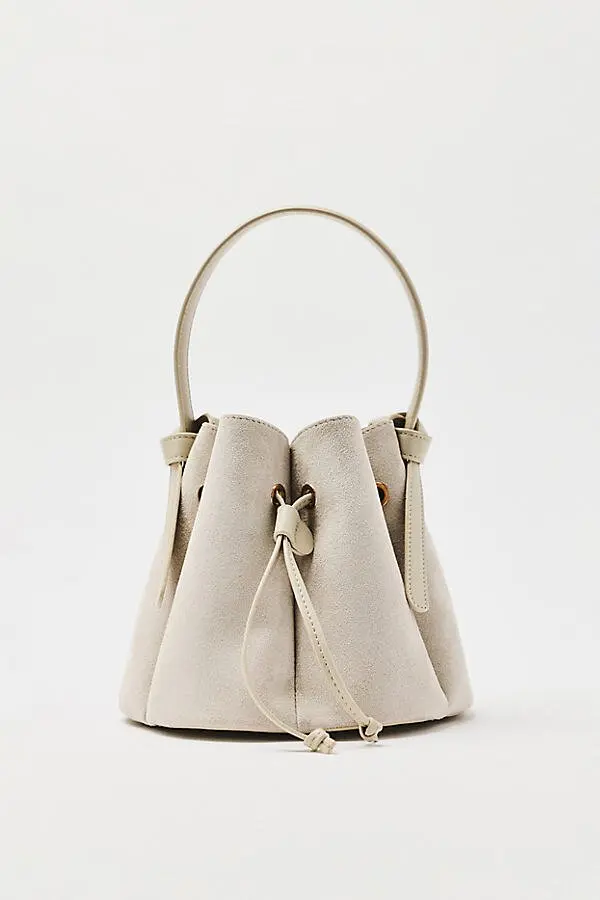 MELIE BIANCO Faux-suede Bucket Bag - Light Grey