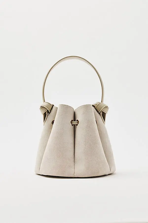 MELIE BIANCO Faux-suede Bucket Bag - Light Grey