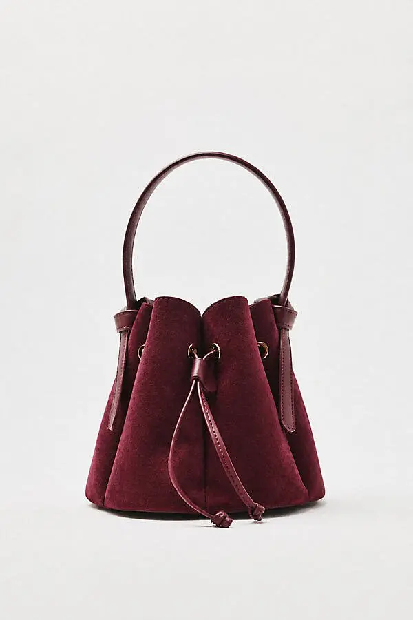 MELIE BIANCO Faux-suede Bucket Bag - Red