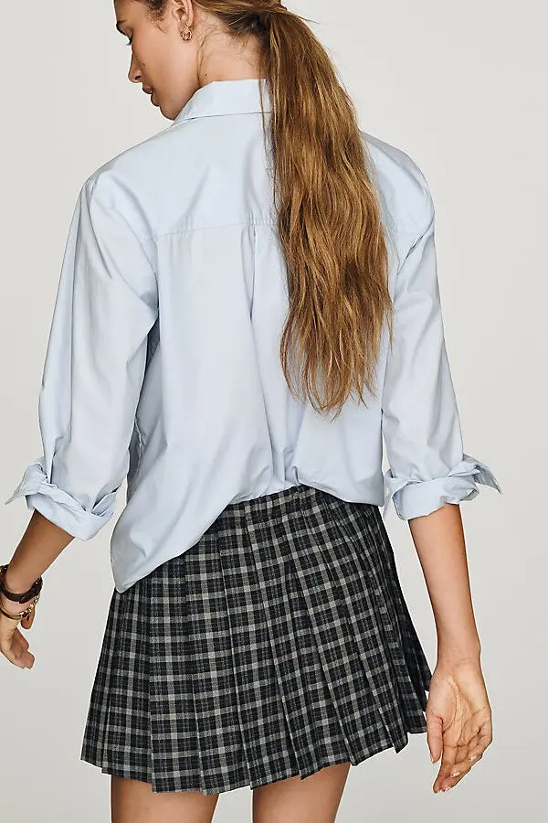 Good American Faux-suede Pleated Mi Skort