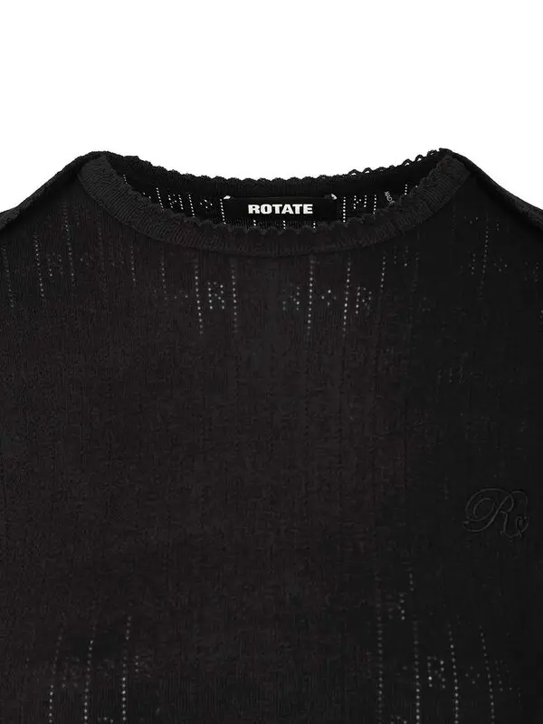 ROTATE BY BIRGER CHRISTENSEN Fitted T-shirt With Lace And Logo Detail